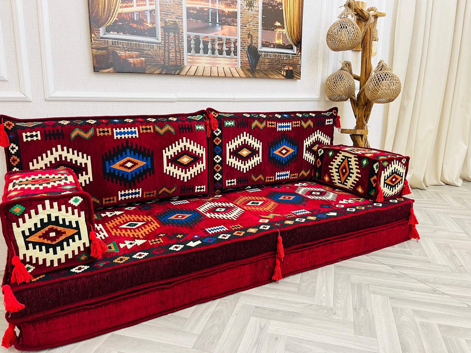 Arabic Floor Sofa Set: Cozy Reading Nook Cushion, Turkish Diwan ...
