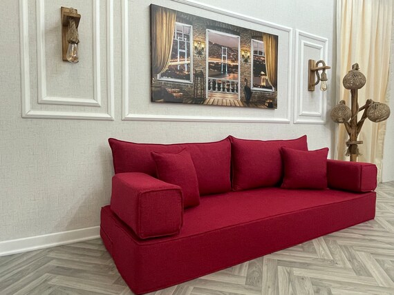 Maroon Sofa Living Room