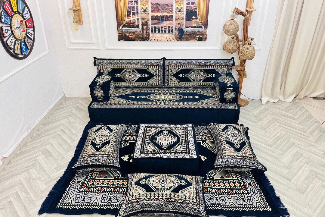 Arabic Majlis Floor Seating Set: Turkish Moroccan Sofa, Sectional ...