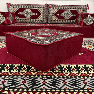 Arabic Floor Seating Sofa Set: Middle Eastern Ottoman Couch & Rug - Etsy