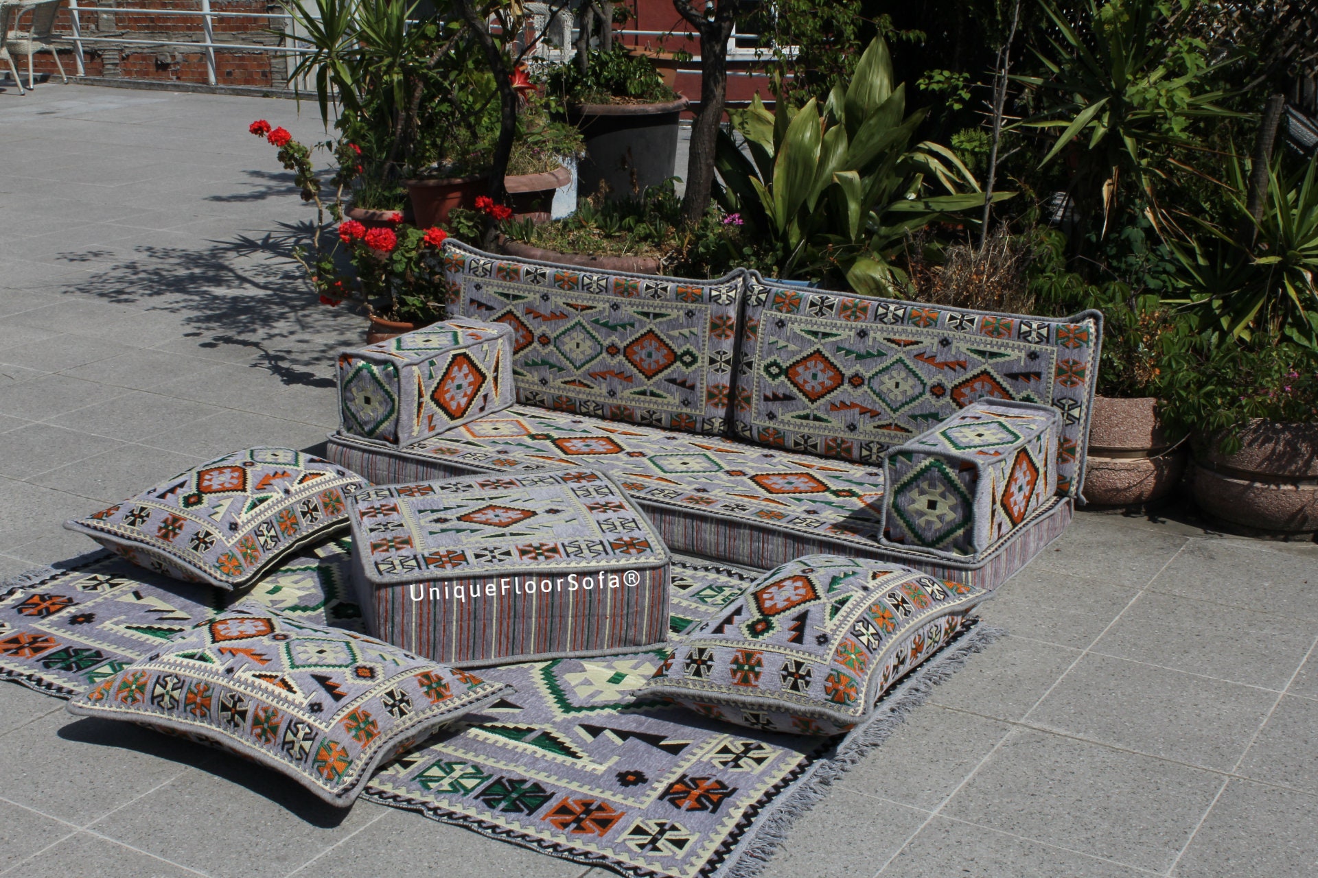 Arabic Floor Sofa Set: Ethnic Boho Cushions, Indoor/outdoor Seating - Etsy