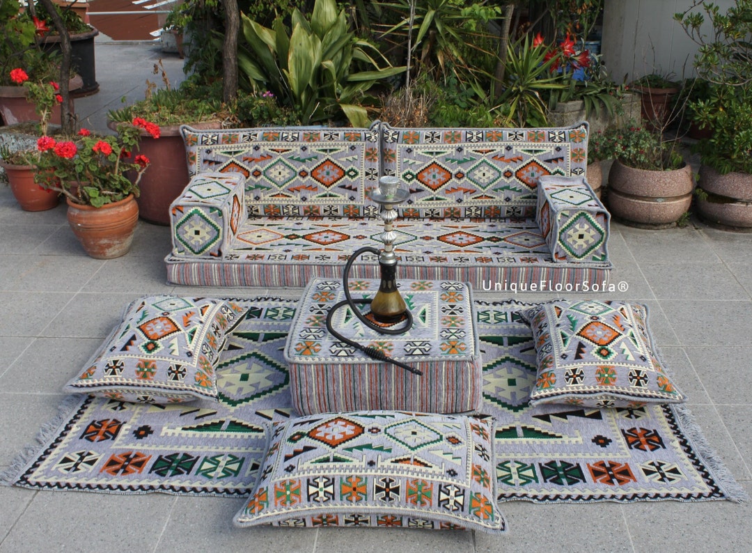 Arabic Floor Sofa Set: Ethnic Boho Cushions, Indoor/outdoor Seating - Etsy