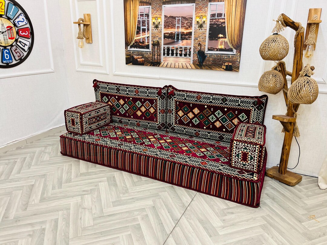 Single 8-inch Thick Traditional Arabic Style Floor Sofa Set, Middle ...