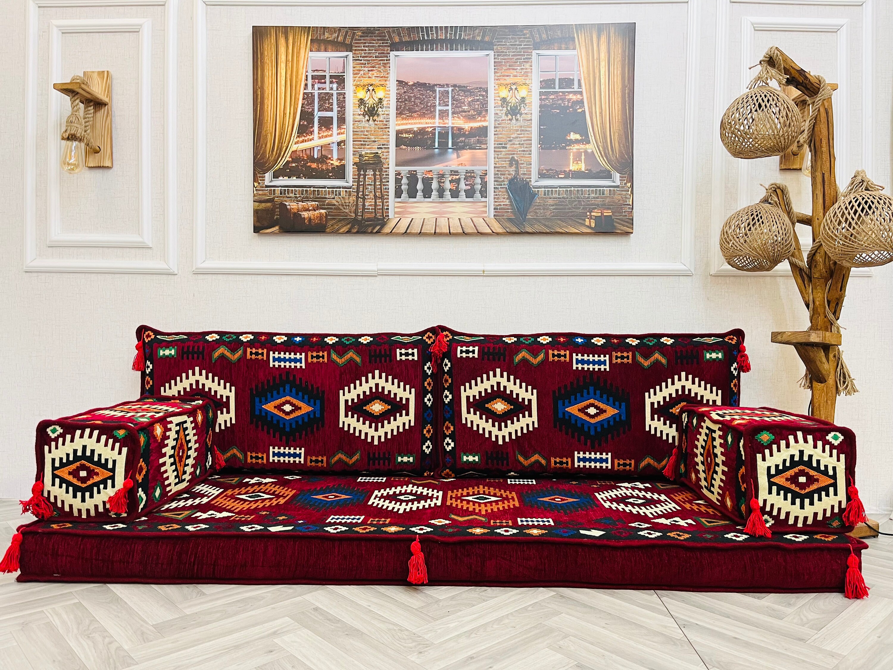 Arabic Floor Sofa Set: Cozy Reading Nook Cushion, Turkish Diwan ...
