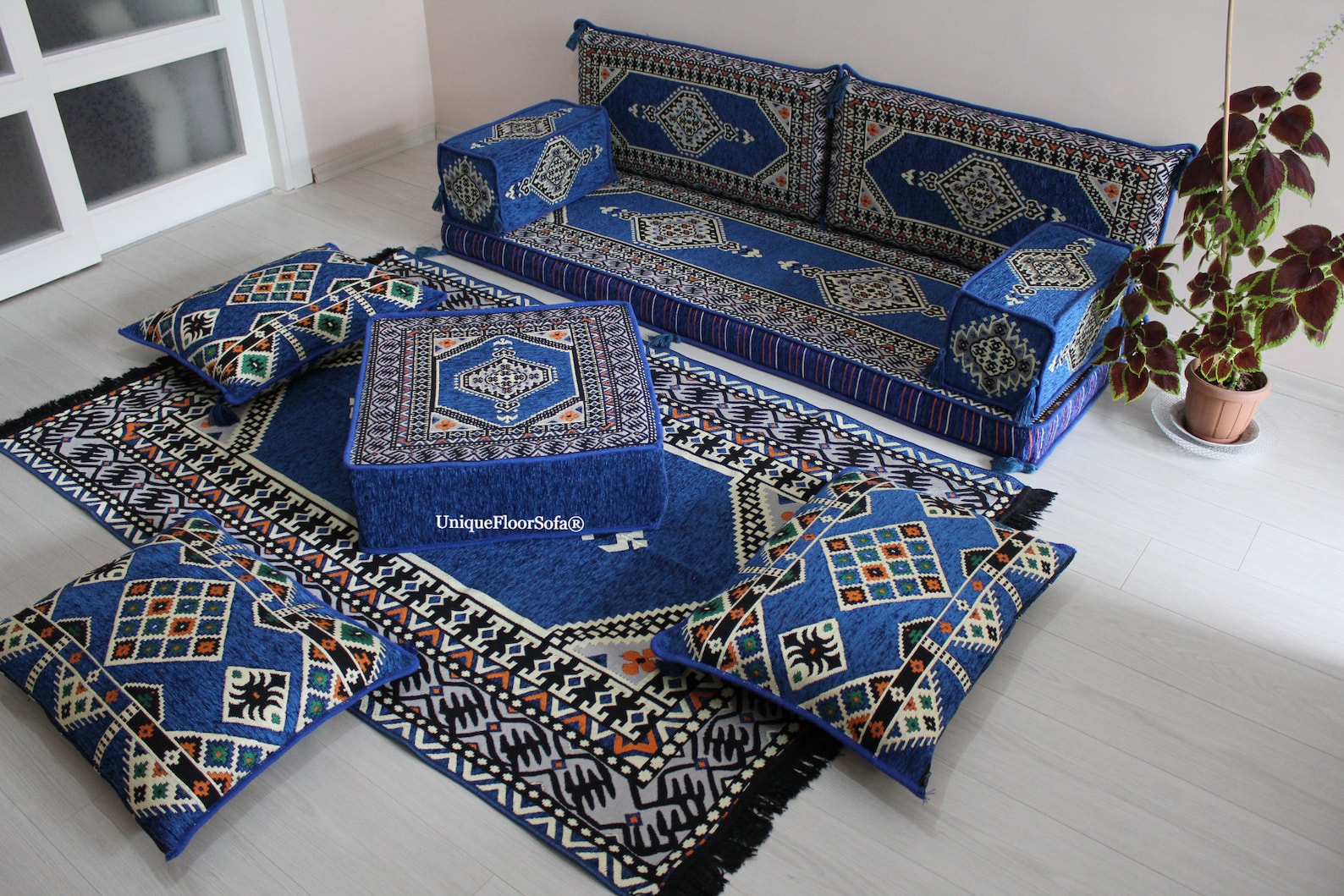 Royal Blue Arabic Majlis Sofa Setarabic Floor - Etsy