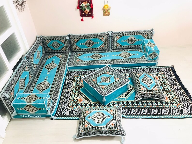 L Shaped Corner Sofa Set Arabic Seating Floor Sofa Ottomans - Etsy