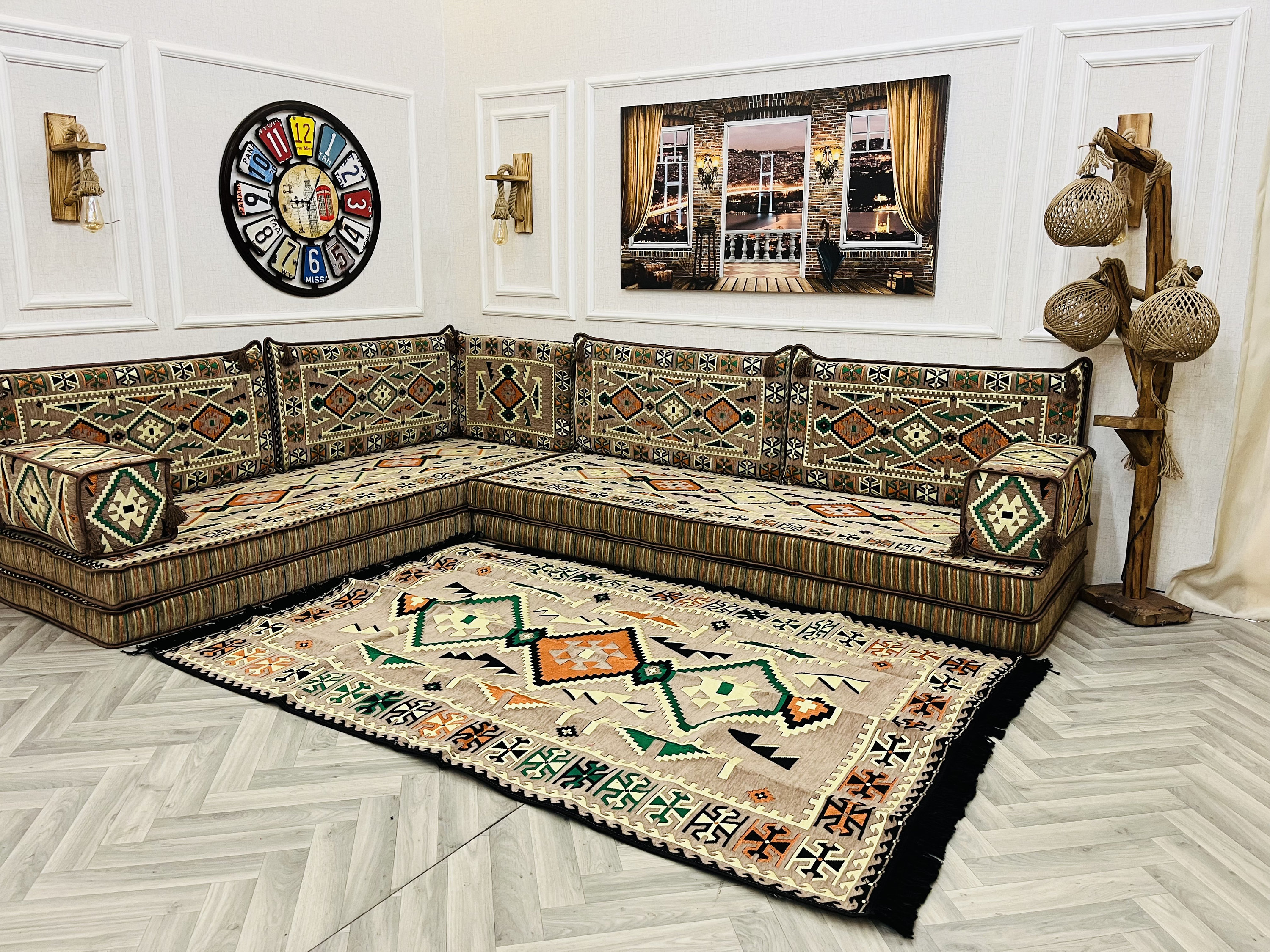 8 Inch Thick Sand Beige L Shaped Living Room Sofa Set Arabic Floor Seating Set Ottoman Couch Rug Turkish Floor Sofa Corner Sofa Set Etsy