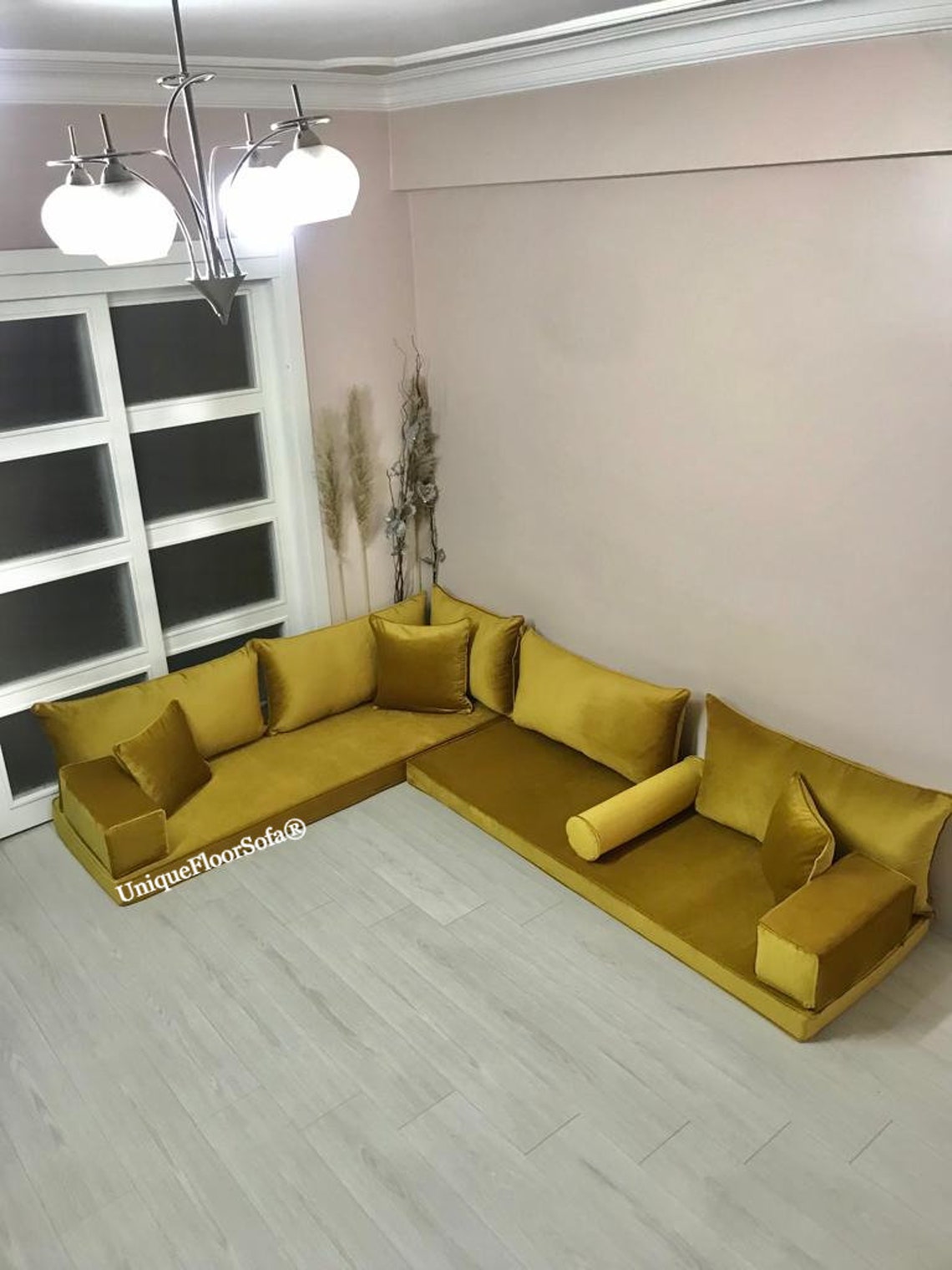 Custom L Shaped Luxury Soft Velvet Floor Cushion Couch Corner - Etsy