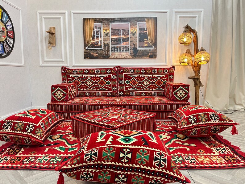 Ethnic Arabic Floor Sofa Set: 8'' Boho Majlis Couch - Etsy
