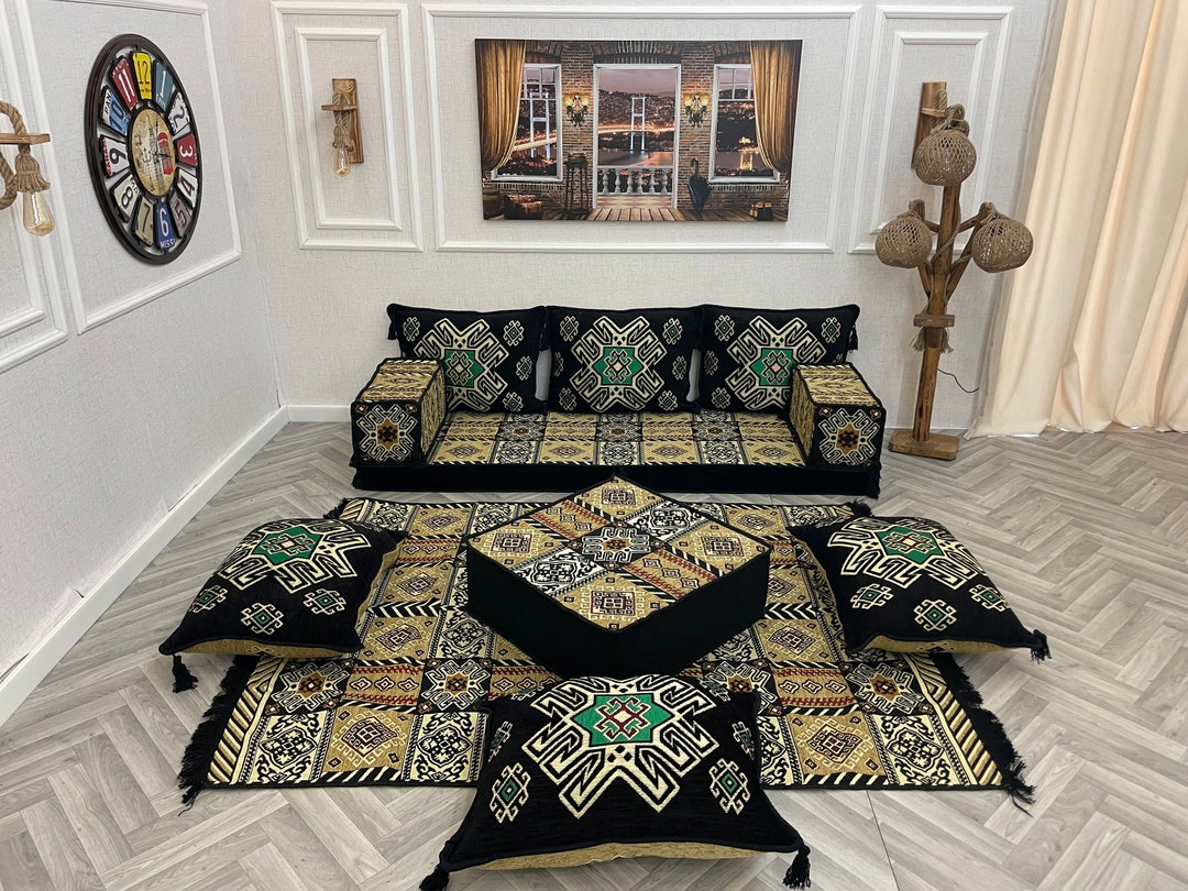 Arabic Majlis Floor Seating: Living Room Sofa Couch With Rug - Etsy