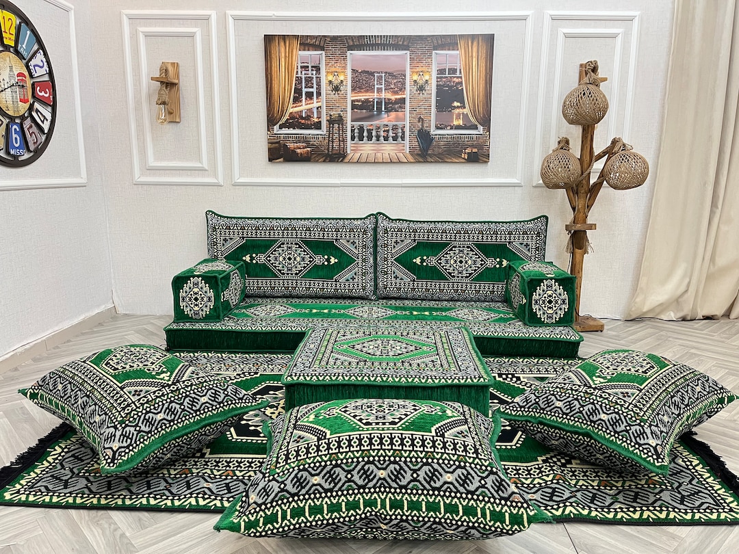 Moroccan Living Room Floor Sofa Seating Couch , Arabic Sofa Set ...