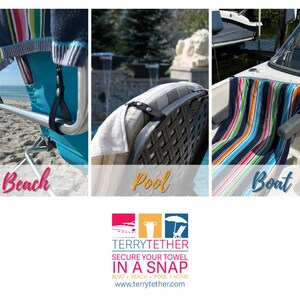 Boat Beach Towel Clips - Terry Tether Double Pack - 2 Sets of Terry ...