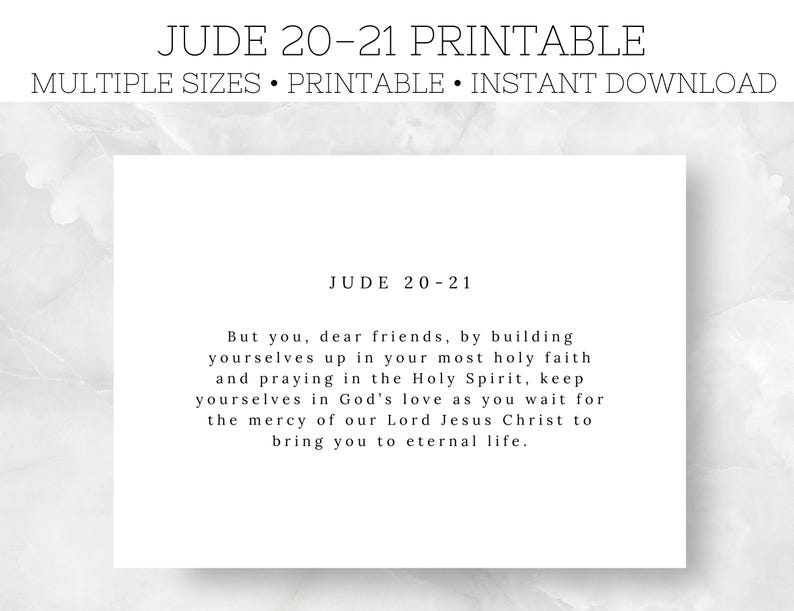 Jude 20-21 Verse Print | Holy Spirit Faith Prayer | Christian Scripture ...