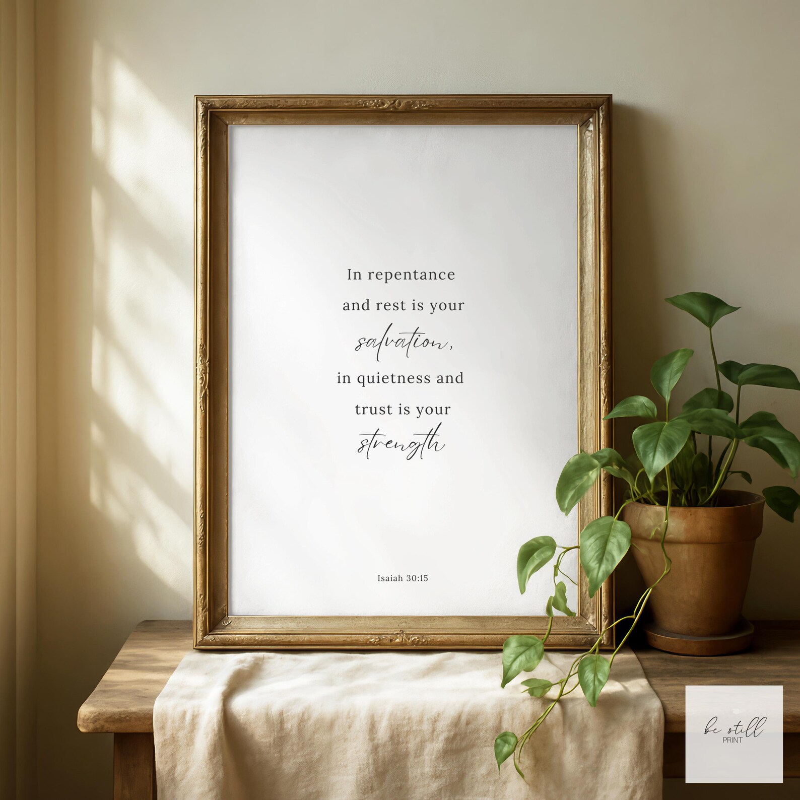 In Repentance and Rest Printable | Isaiah 30:15 Verse | Christian Wall ...