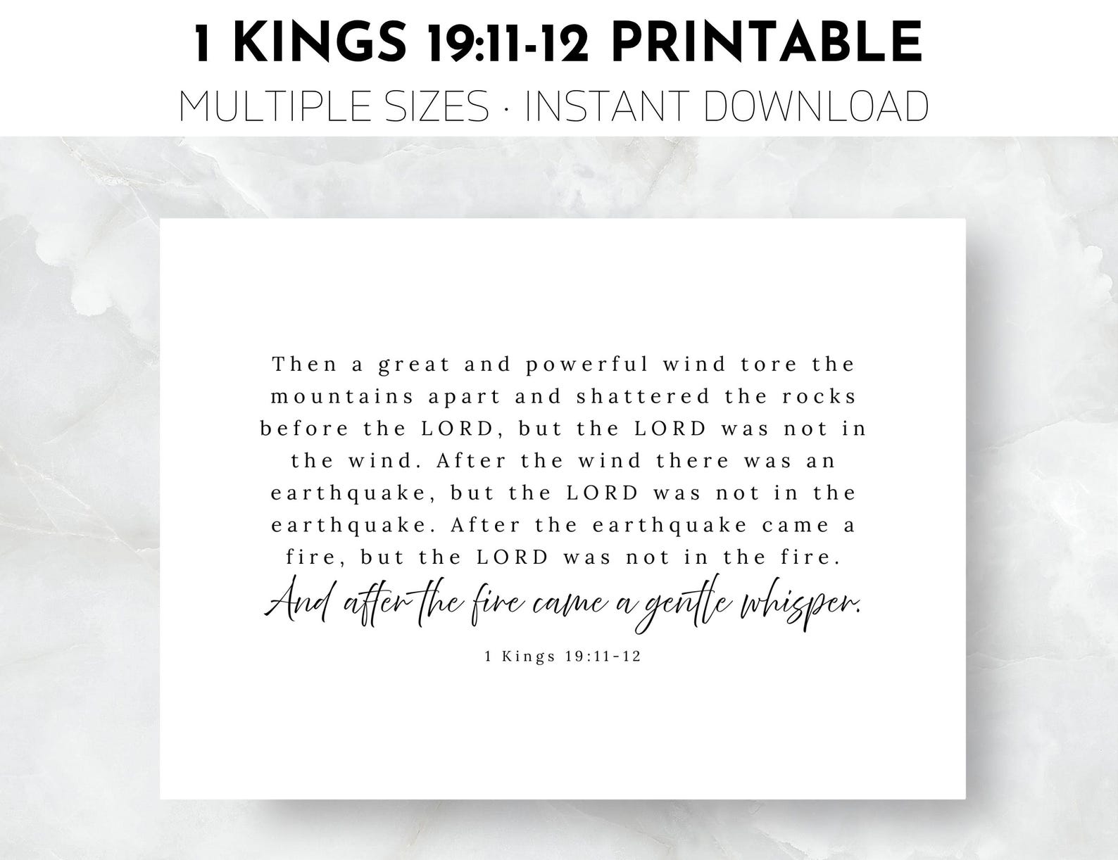 A Gentle Whisper Instant Printable | 1 Kings 19:11-12 Verse | After the ...