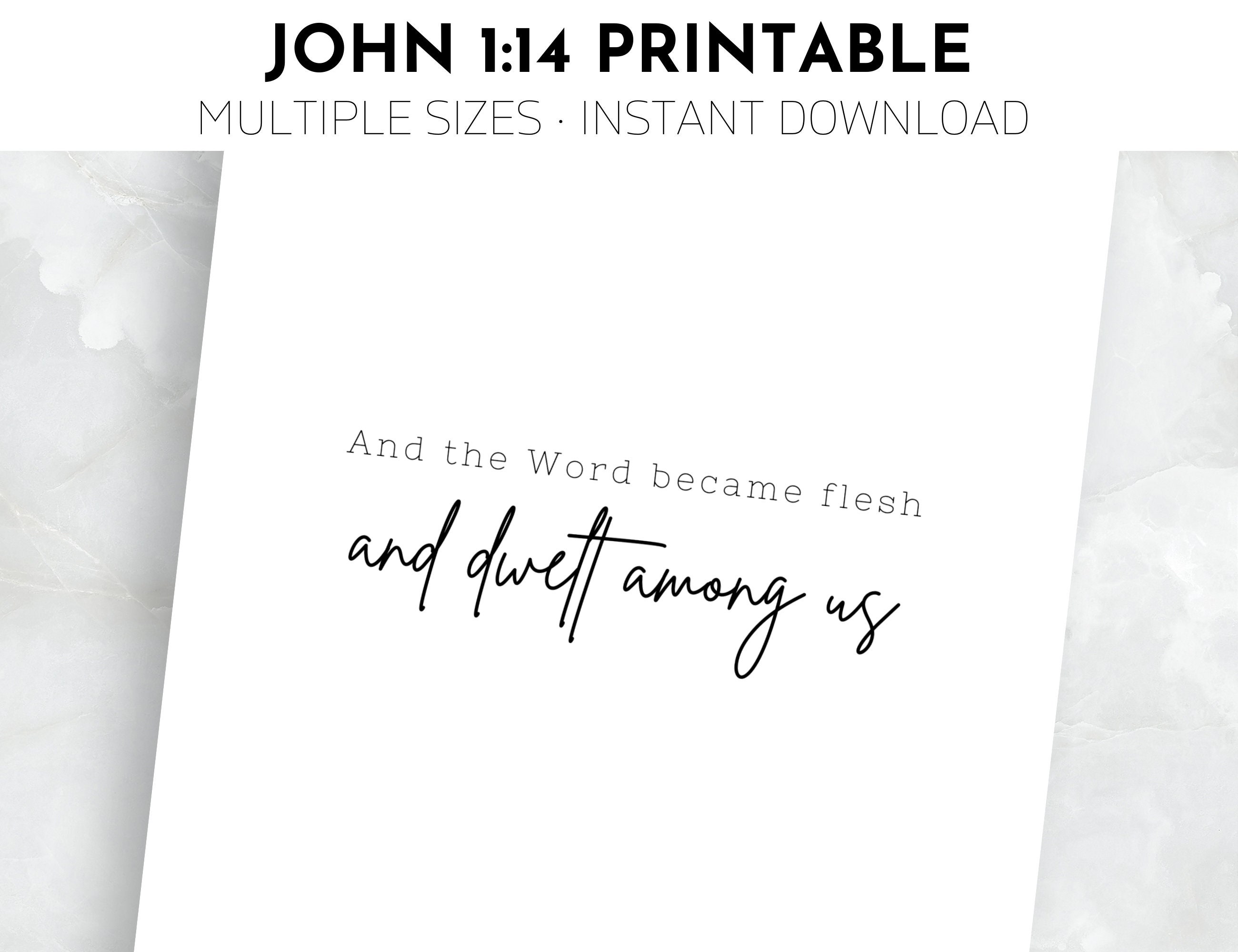 The Word Became Flesh and Dwelt Among Us Printable | John 1:14 Verse ...