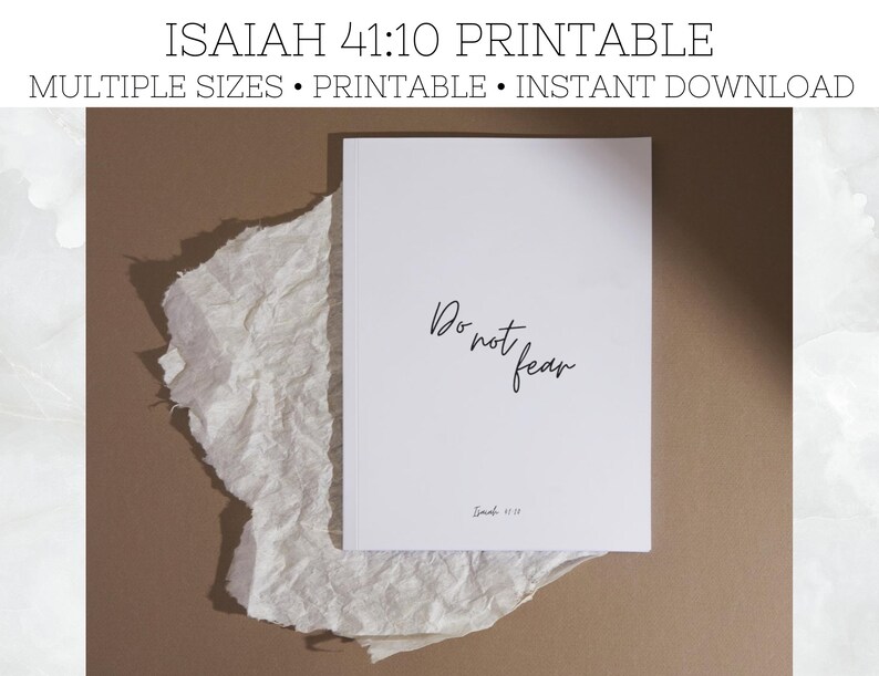 DO NOT FEAR Instant Printable | Isaiah 41:10 | Digital Download | Pdf ...