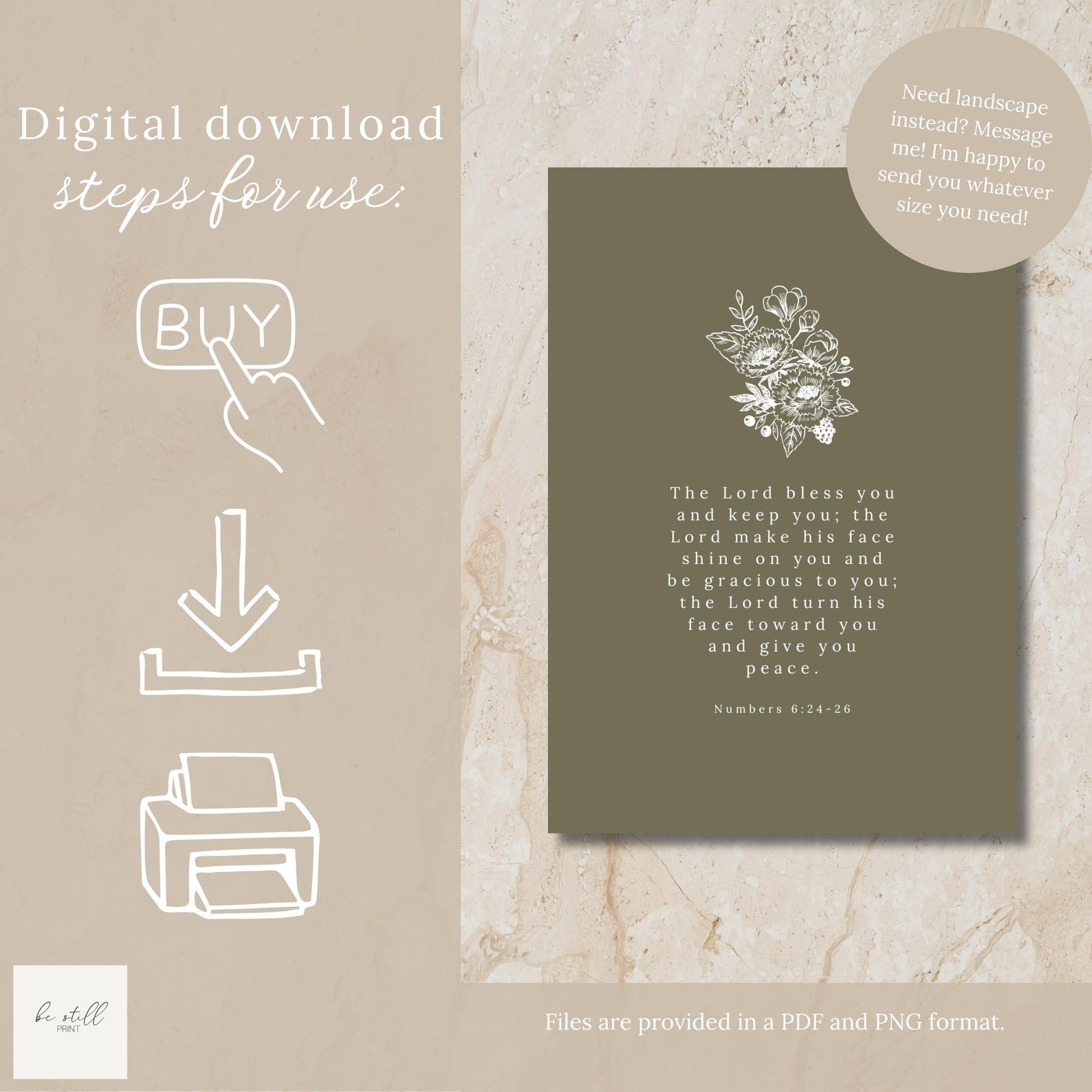 Benediction Printable | the LORD Bless You and Keep You | Numbers 6:24 ...