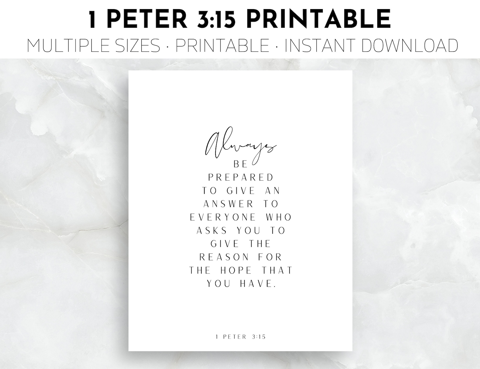 Always Be Prepared to Give an Answer for the Hope That You Have Print ...