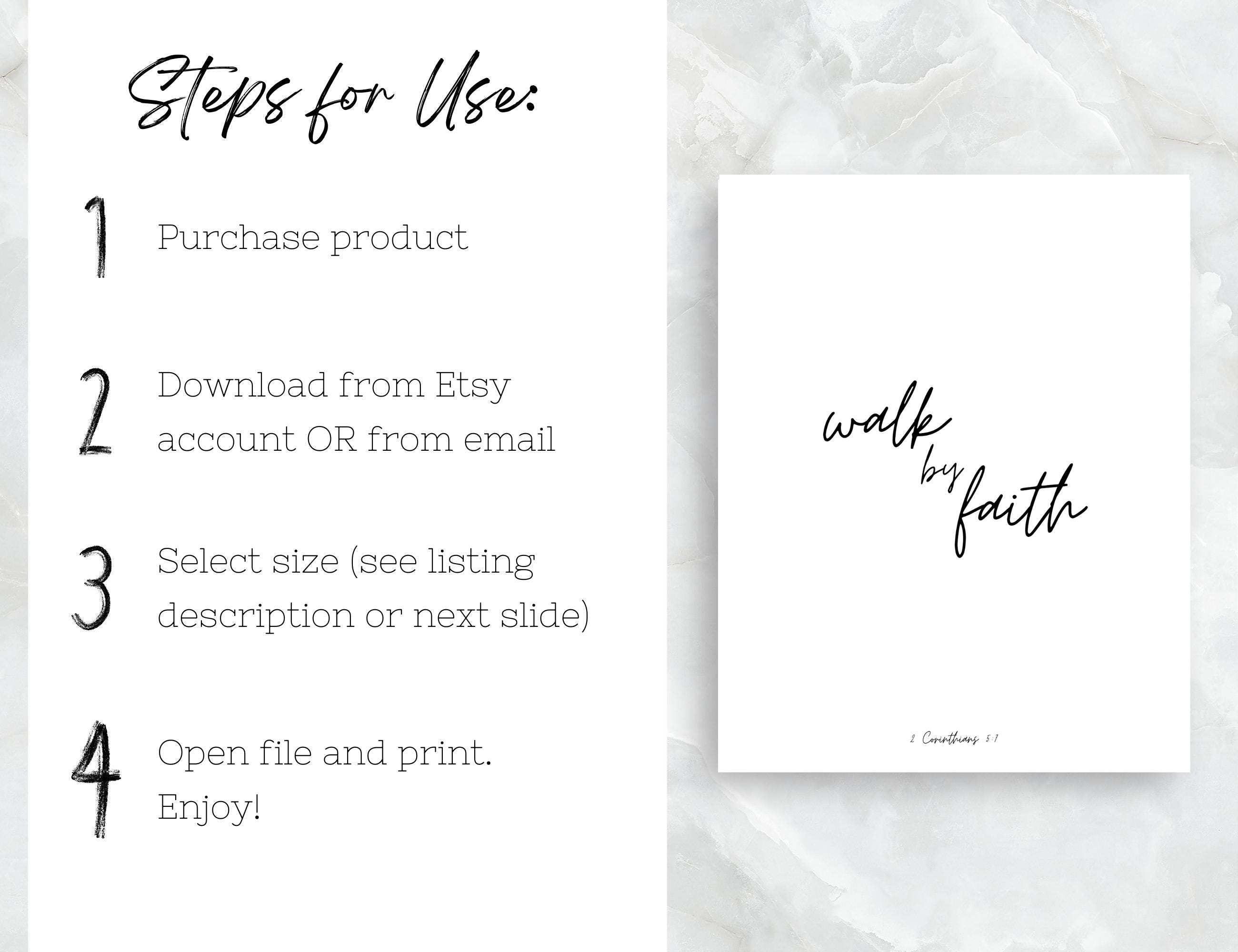 WALK BY FAITH 2 Corinthians 5:7 Printable | Instant Digital Download ...