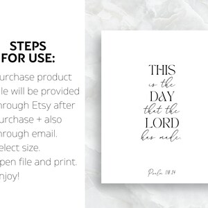 This is the Day That the Lord Has Made Printable | Psalm 118:24 ...
