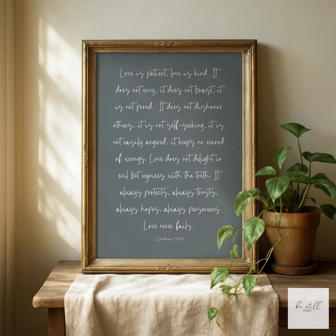 Love is Patient Love is Kind PRINTABLE | 1 Corinthians 13:4-8 Verse ...