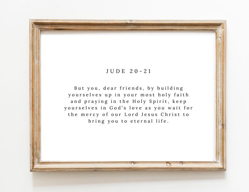Jude 20-21 Verse Print | Holy Spirit Faith Prayer | Christian Scripture ...