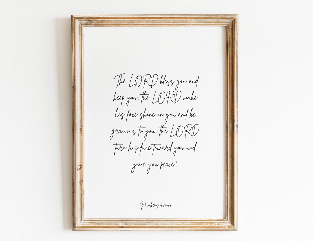 Benediction PRINTABLE | Numbers 6:24-26 Verse | Digital Download ...