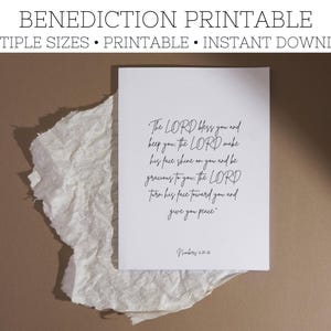 Benediction PRINTABLE | Numbers 6:24-26 Verse | Digital Download ...
