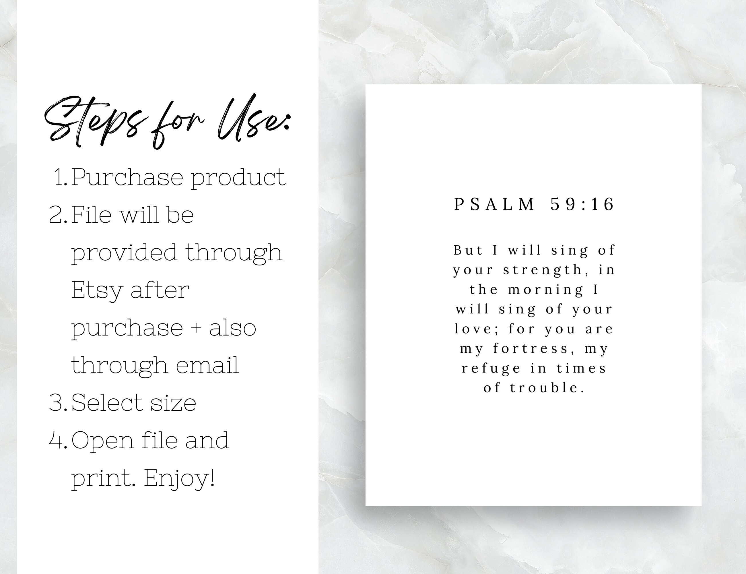 Psalm 59:16 Printable Digital Download but I Will Sing of - Etsy