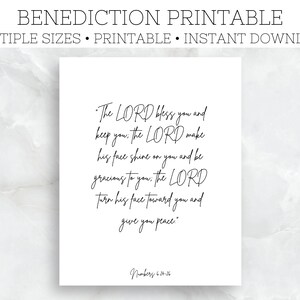 Benediction PRINTABLE | Numbers 6:24-26 Verse | Digital Download ...