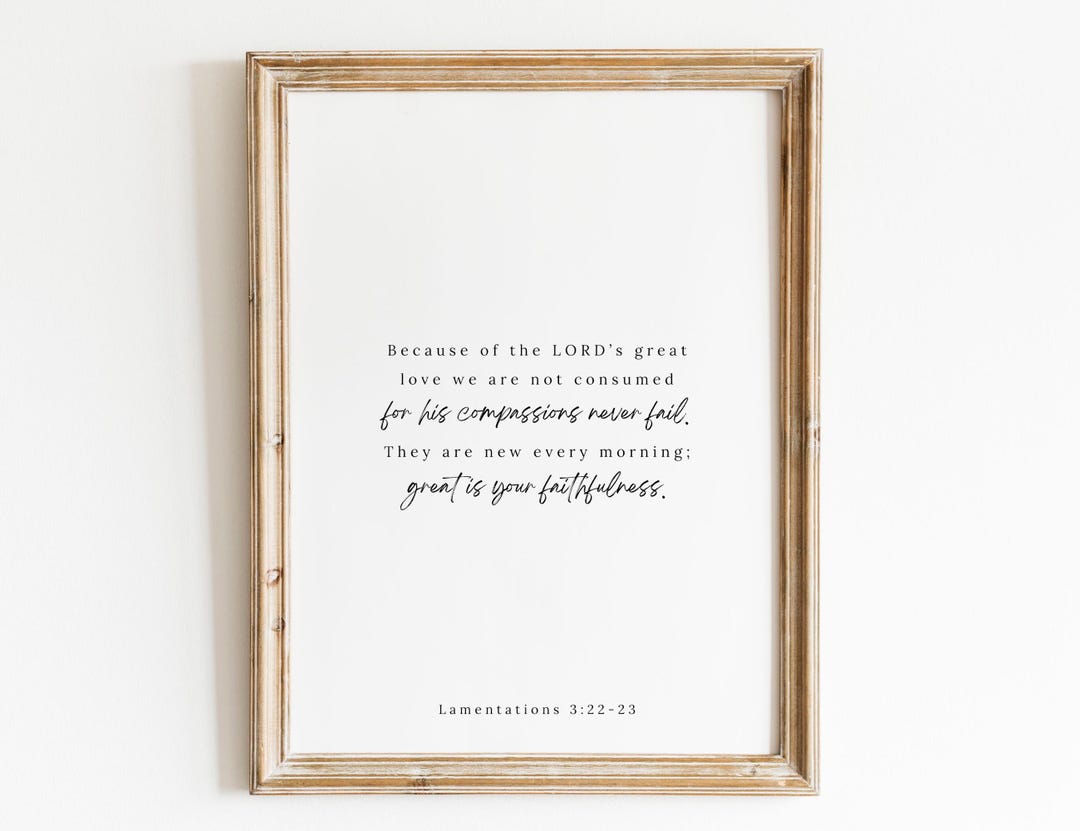 Great is Your Faithfulness Printable | Lamentations 3:22-23 | Instant ...