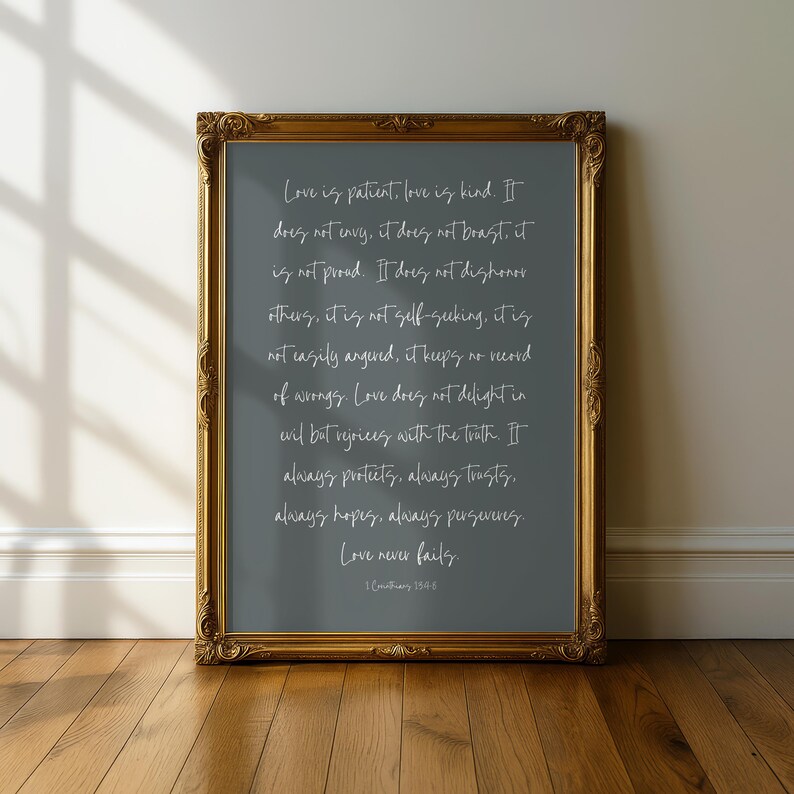 Love is Patient Love is Kind PRINTABLE | 1 Corinthians 13:4-8 Verse ...