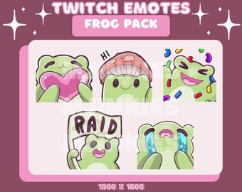 Cute Frog Fun Pack 6-pack Twitch/ Discord Emotes - Etsy