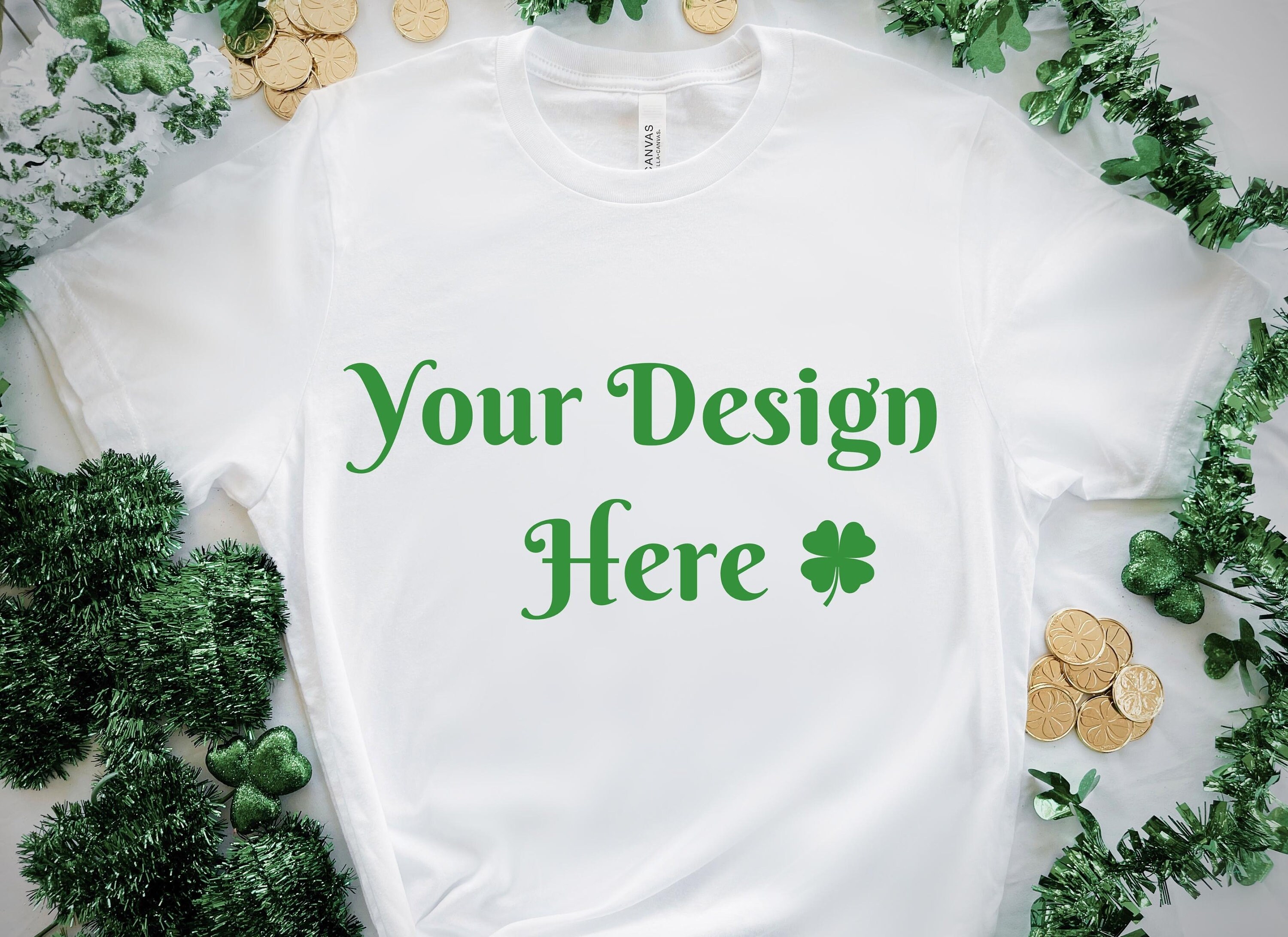 St Patrick's Day Mockup White 3001 Mockup Bella Canvas Mockup T-shirt ...
