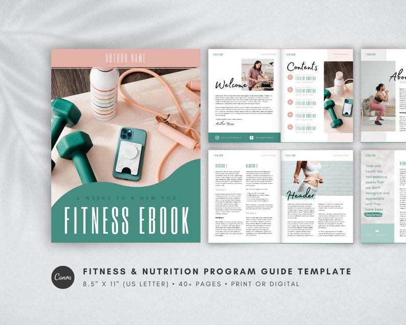 Fitness Program Ebook Template | Canva Ebook Template for Fitness ...