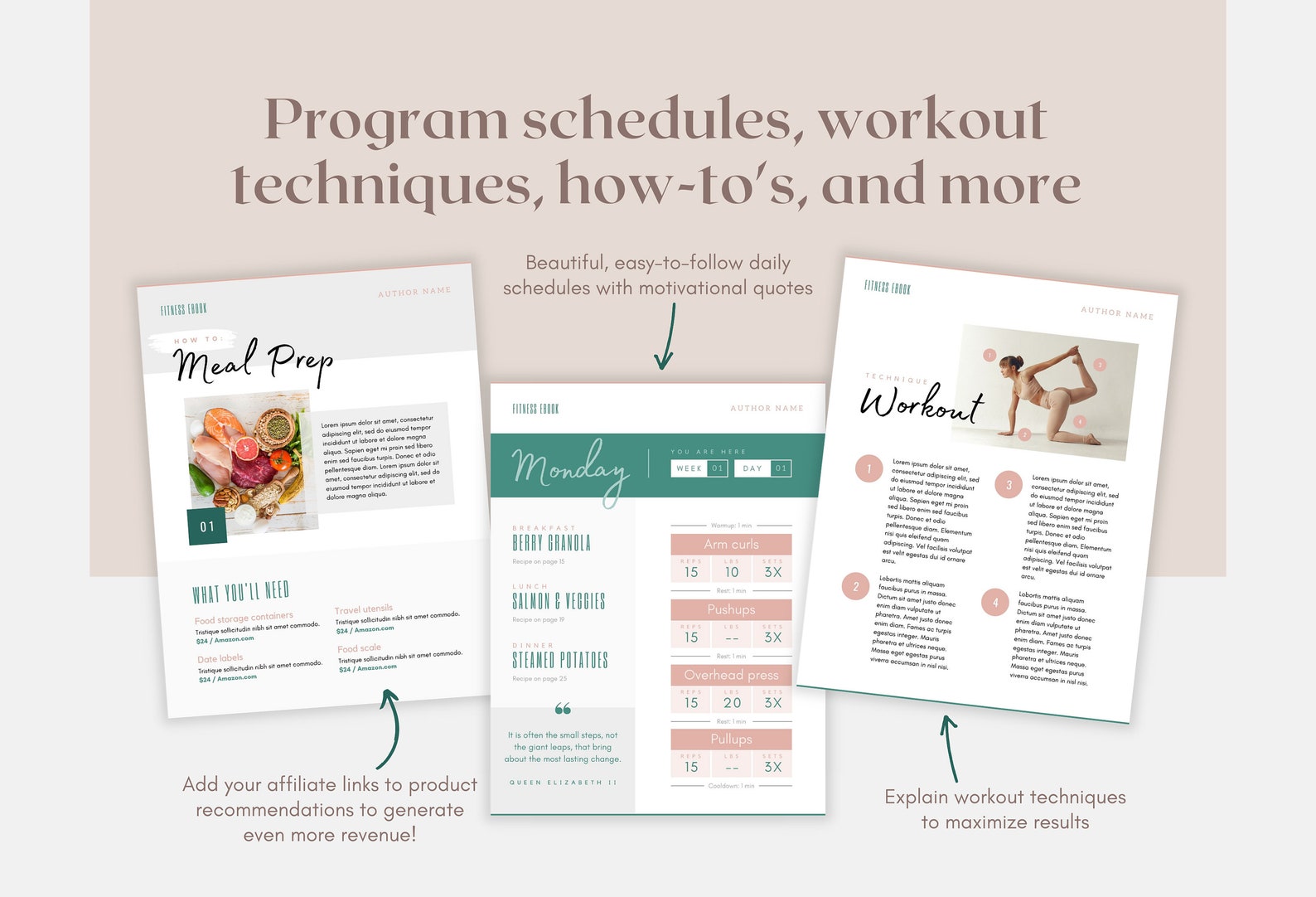 Fitness Program Ebook Template Canva Ebook Template for Fitness ...