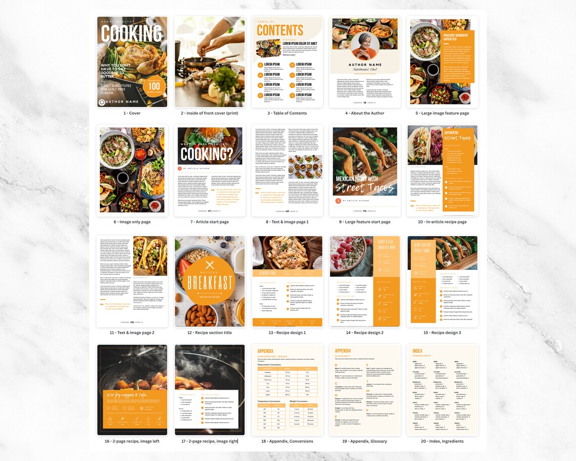 Cookbook Canva Design Template Food Magazine-style Cookbook Template ...