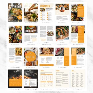 Cookbook Canva Design Template | Food Magazine-style Cookbook Template ...