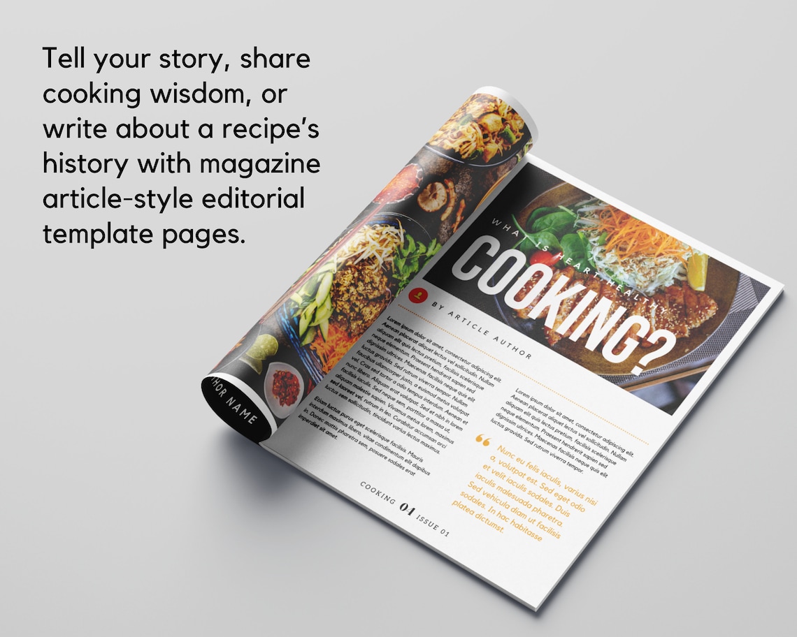 Cookbook Canva Design Template Food Magazine-style Cookbook Template ...