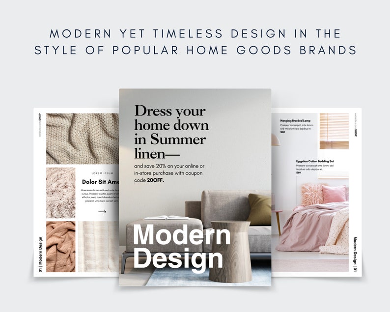 Home Goods Product Catalog Template | Modern Furniture and Home Decor ...