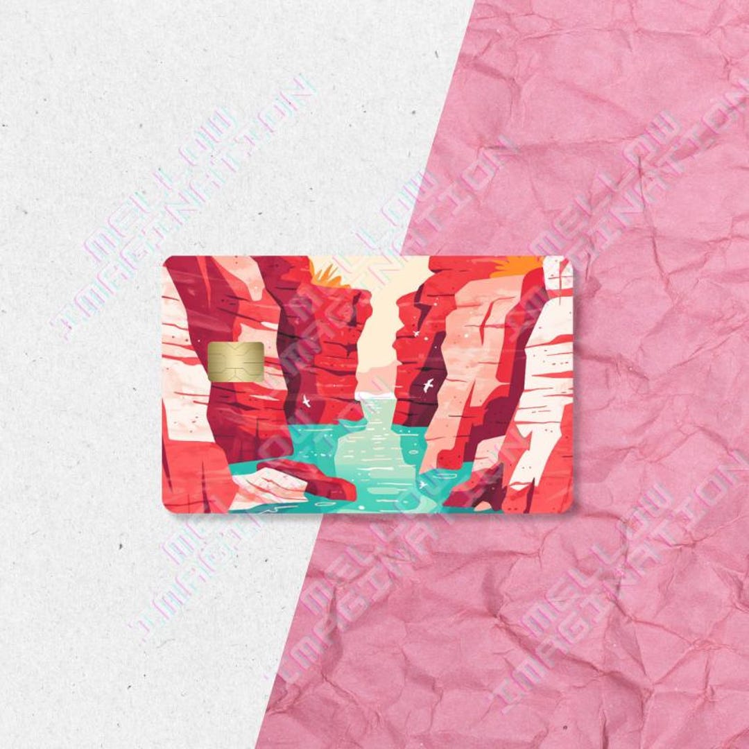 Waterfalls Cascade Landscape Skin Card | Sticker | Waterproof Sticker ...