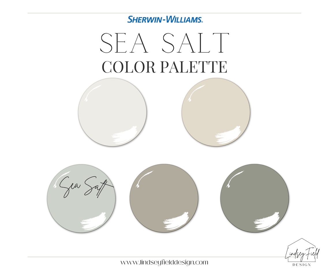 SW Sea Salt Paint Color Palette | Sherwin Williams Sea Salt ...