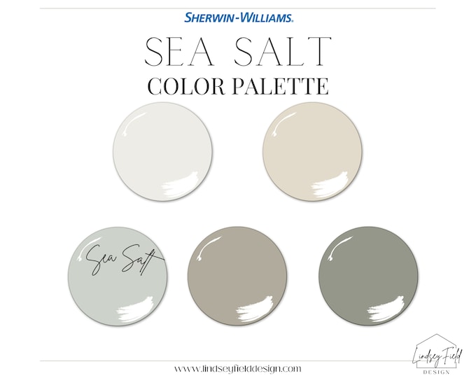 Sherwin Williams Sea Salt Color Palette, Calm Color Palette, Coastal ...