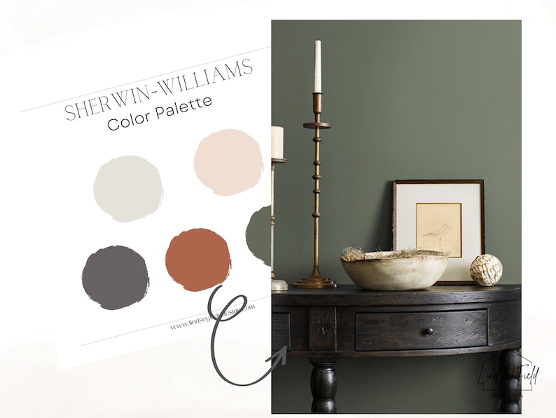 Rich Earth Tone Paint Color Palette | Mid Century Modern Paint Colors ...