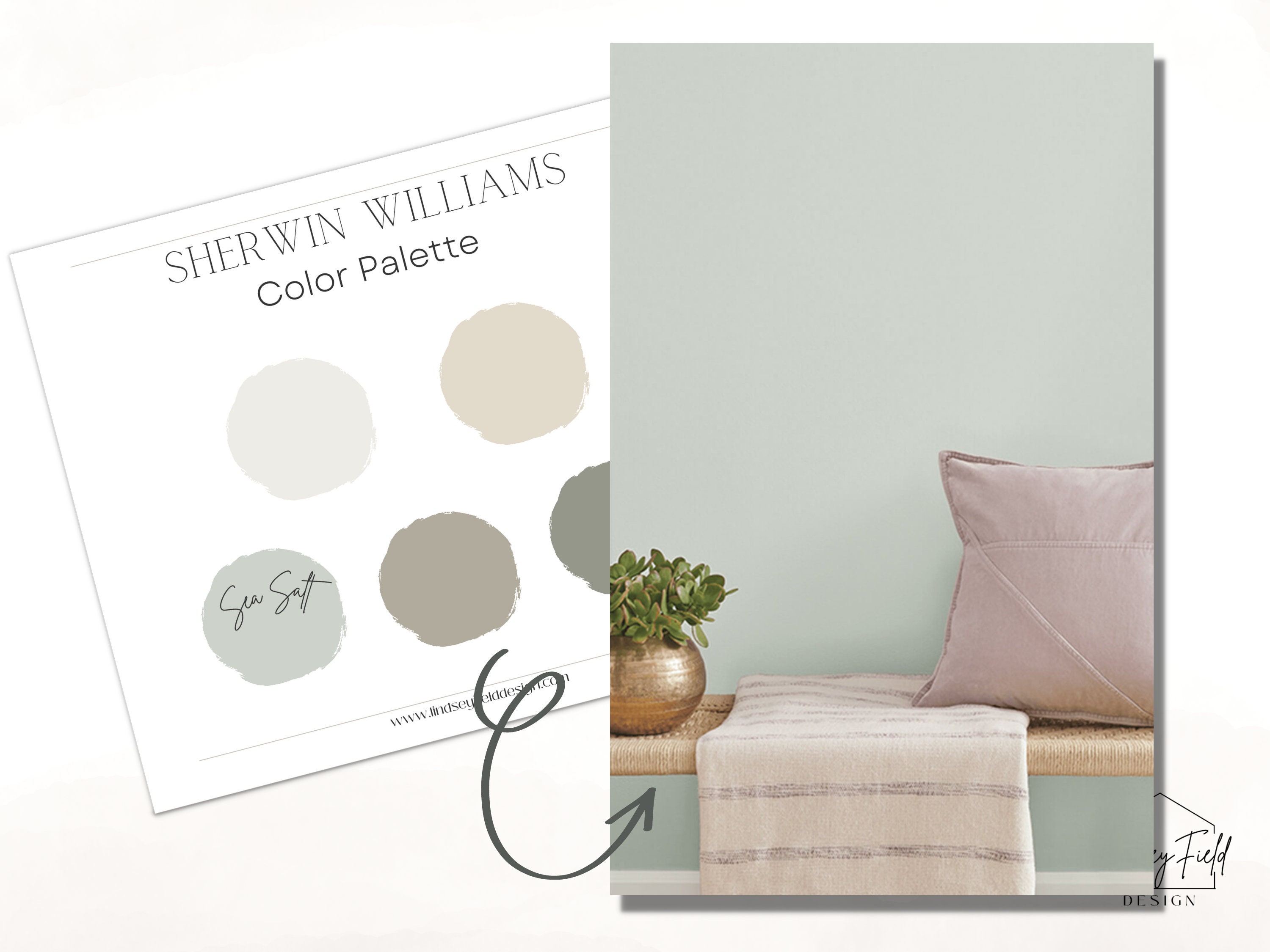 Farmhouse Paint Color Palette | Sherwin Williams Sea Salt ...