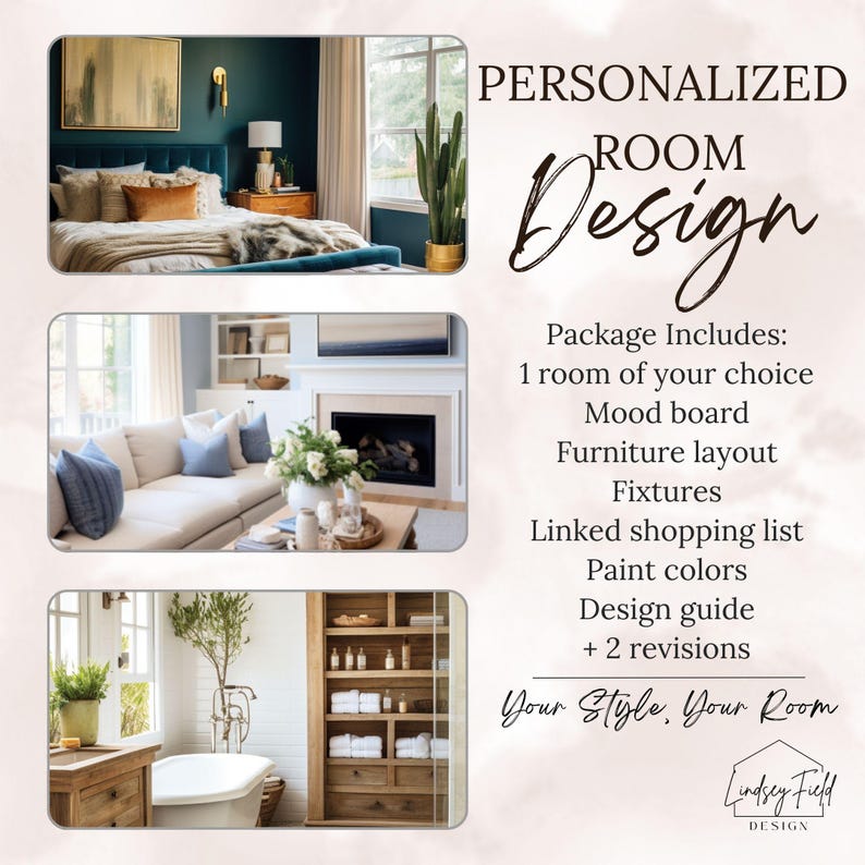 Personalized Virtual Interior Design, Complete Room Design Package ...