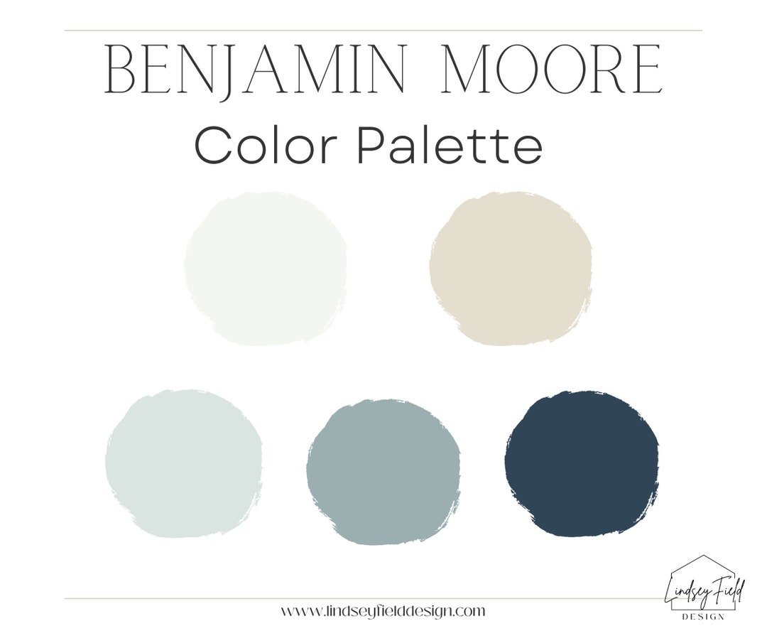 Blue Modern Farmhouse Color Palette | Benjamin Moore - Etsy