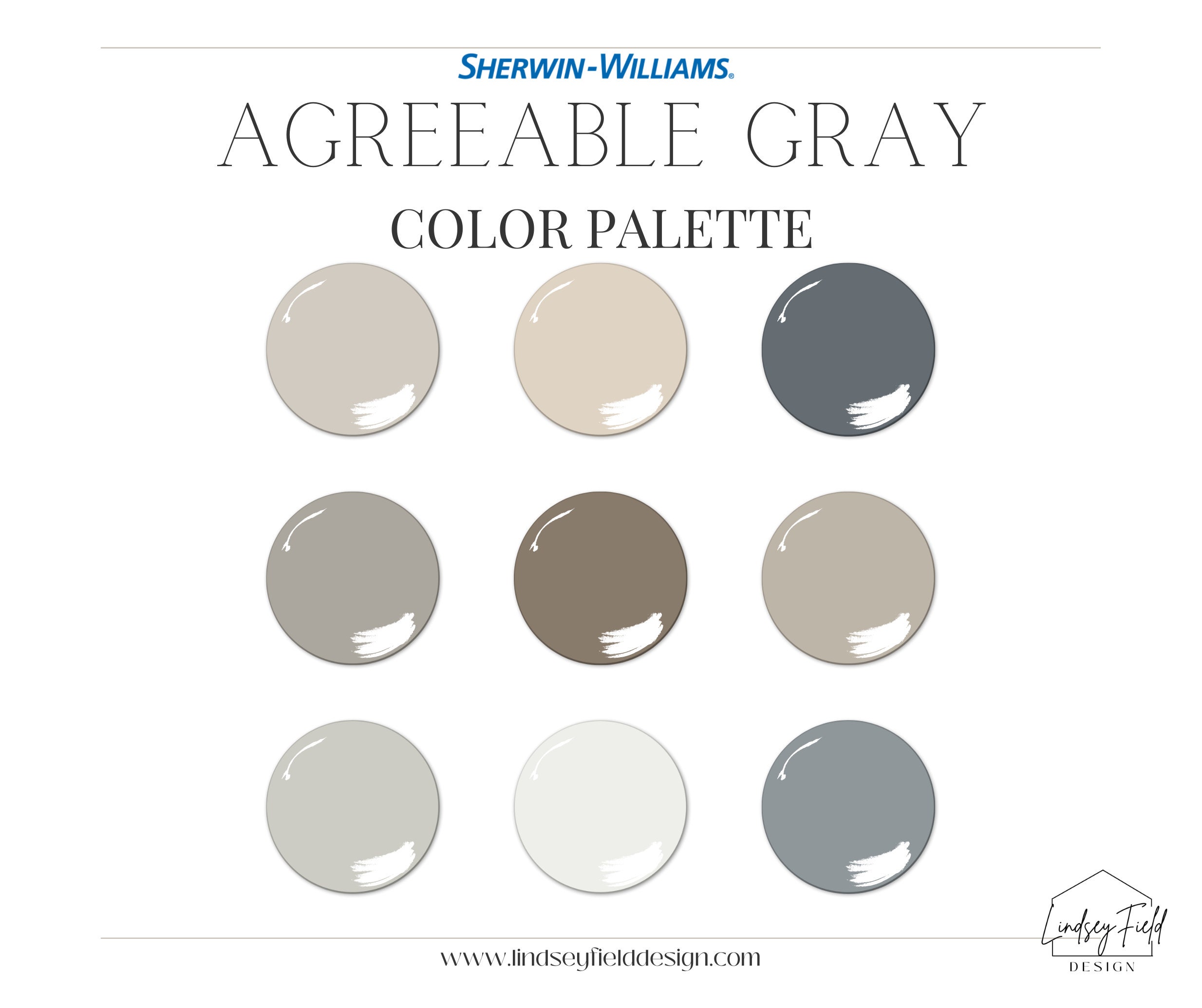 Agreeable Gray Color Palette | Sherwin Williams | Professional Paint ...