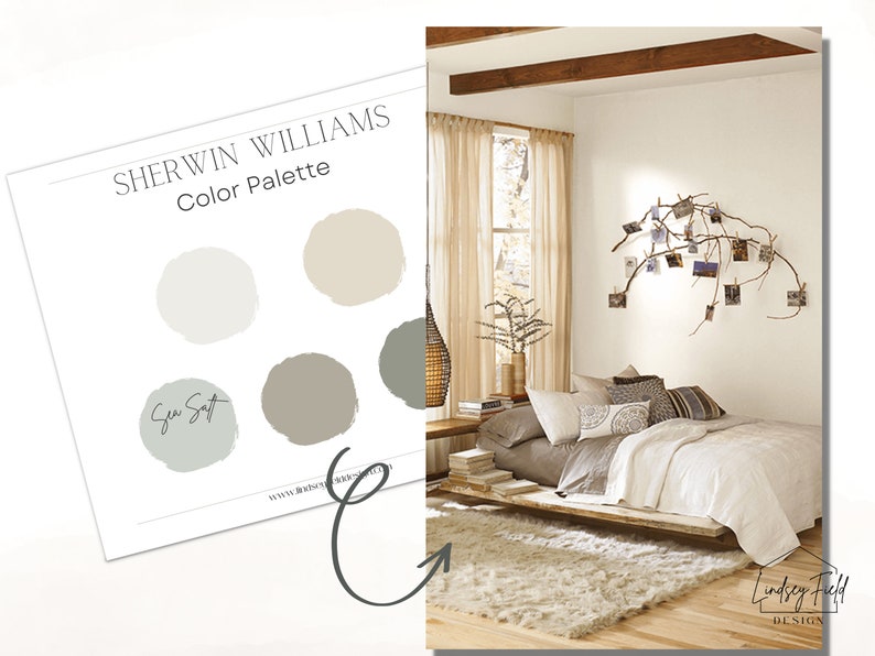 Farmhouse Paint Color Palette | Sherwin Williams Sea Salt ...